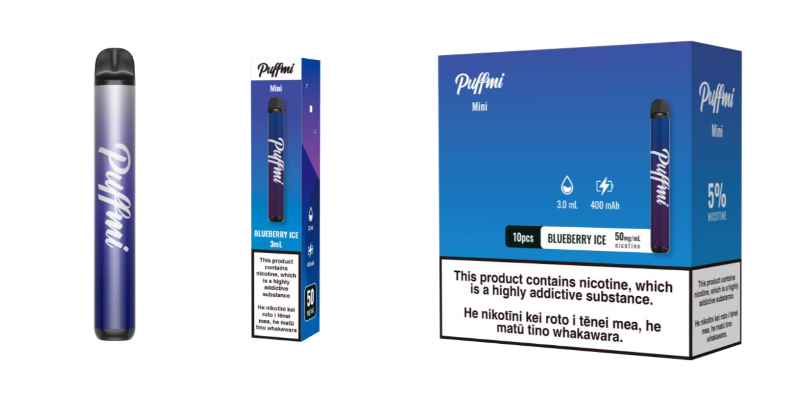 Puffmi Mini 3ml Disposable Vape (800 Puffs, 50mg/ml)